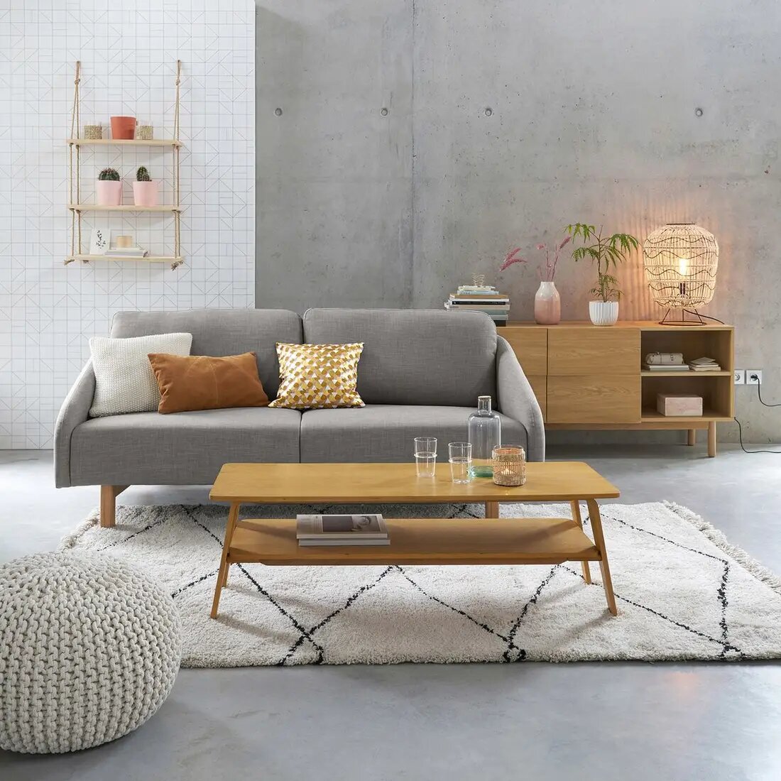 Deco Salon Canape Gris Clair